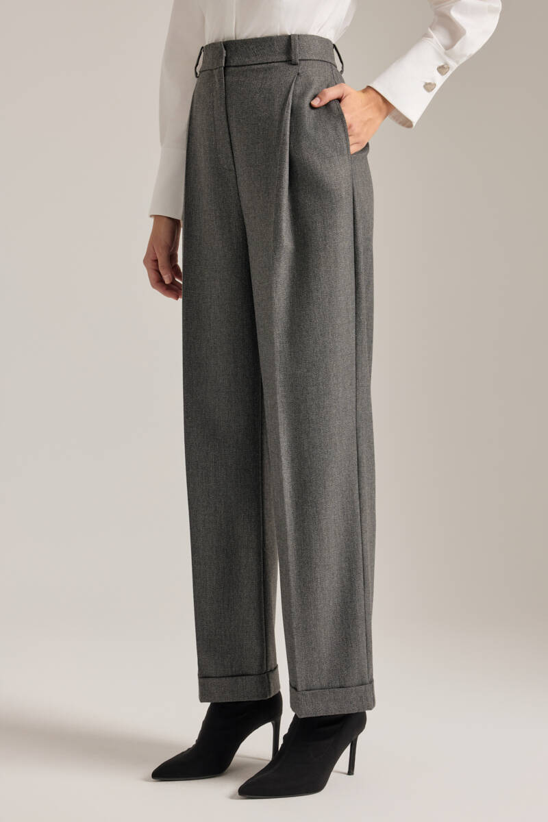 Antrasit Klasik Dokuma Pantolon - Aker